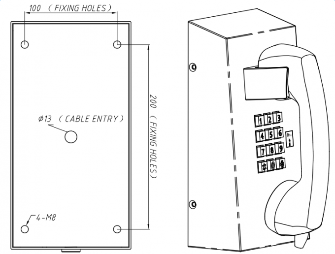 Rugged Inmate Phone / Prison Visitation Phone With Volume Control Button