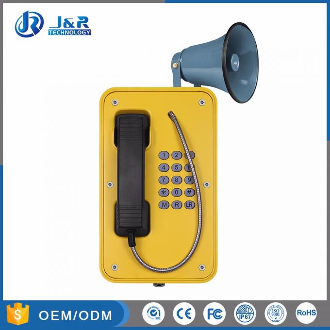 Yellow Industrial Weatherproof Telephone Simple Installation With Cast ...