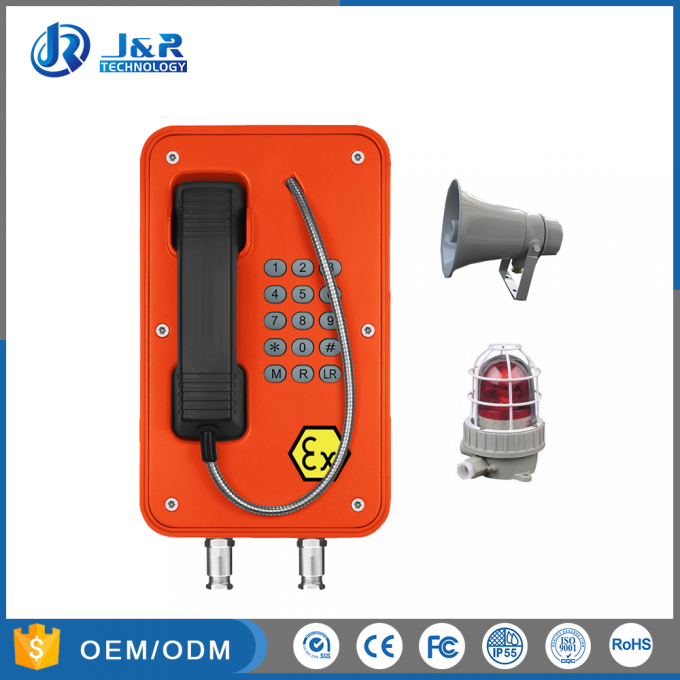 Industrial Explosion Proof Telephone With Orange Rugged Full Keypad 6KG