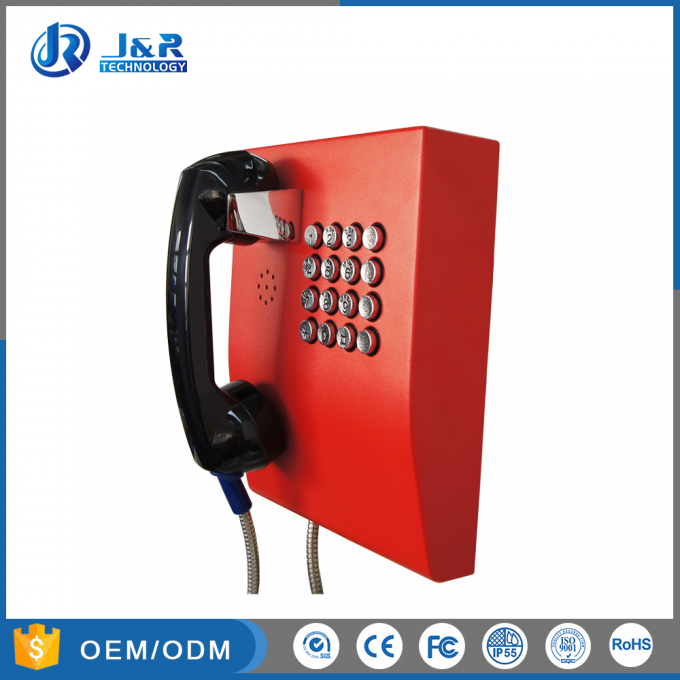 Sip POE Powered Vandal Resistant Telephone Wall Mounted With 16 Keys