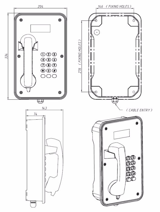 Standard Keypad Outdoor Industrial Telephone, IP67 VOIP/SIP Telephone ...