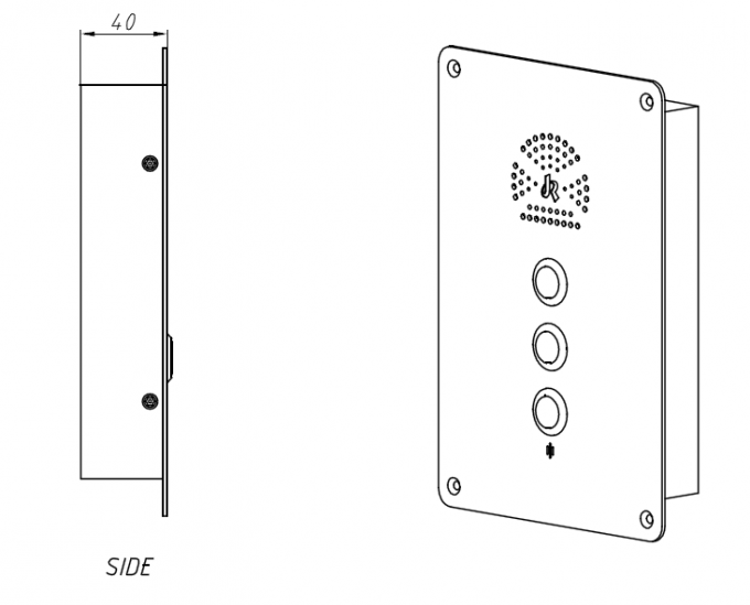 ADA Elevator Emergency Phone 3 Buttons For Campus Elevator Mansion Airport