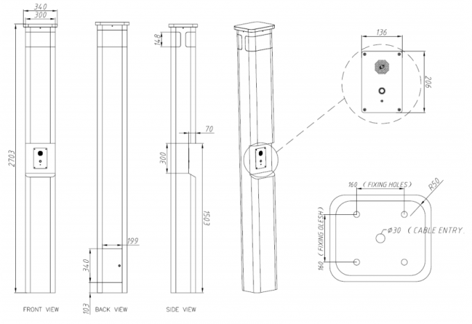 Blue Light Emergency Phones and Call Boxes for Roadside, Park, Campus