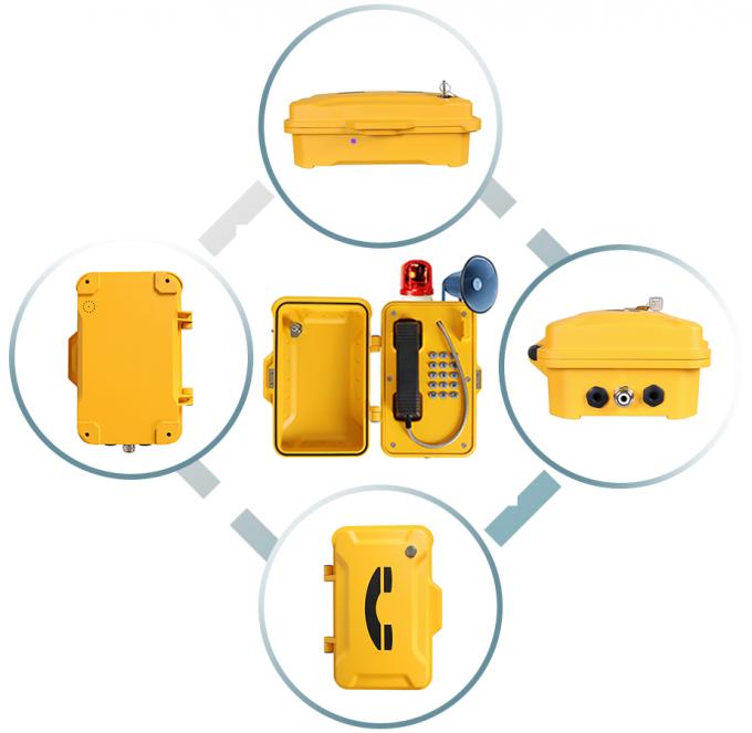 Rubber Keypad SIP2.0 Military Emergency Phone 90db With Cover Lock